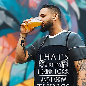 Funny Aprons for Men,Dad,Boyfriend,Husband,Son,Friends,Him , Wife,Her,Womens,Fathers Day Mothers Day Gifts for Mom,Mens Grilling Accessories Kitchen Cooking BBQ Grill Chef Apron With 2 Pockets Apron