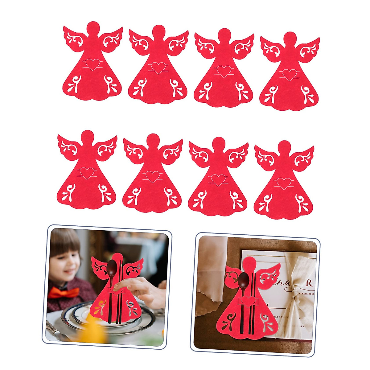 BESTOYARD 8pcs Cutlery Bag Silverware Storage Cover Baby Shower Decoration Silverware Sleeves Utensil Holder Decorative Silverware Holder Silverware Bags Desktop Non-woven Fabric Cutlery Set