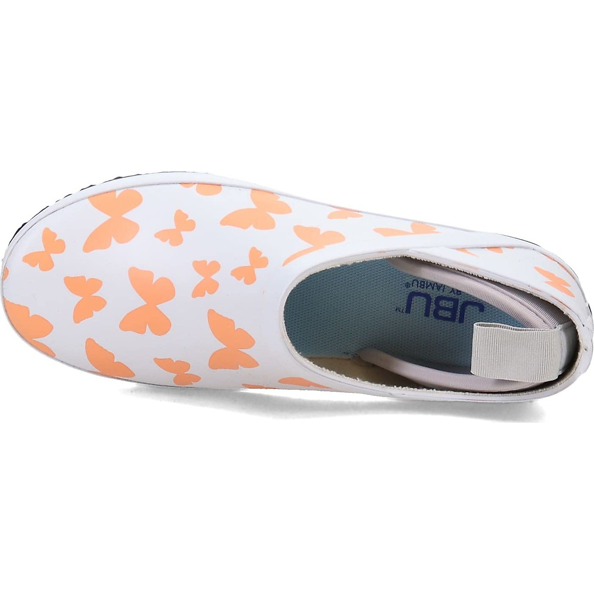 JBU by Jambu Women's Bumblebee Garden Ready Rain Shoe, Blue Butterfly Print, 7