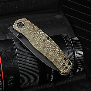CIVIVI Sokoke Folding Knife, Ray Laconico Pocket Knife for EDC, 3.35" 14C28N Steel Blade Burlap Micarta Handle Thumb Stud Opener Front Flipper Utility Knife C22007-2
