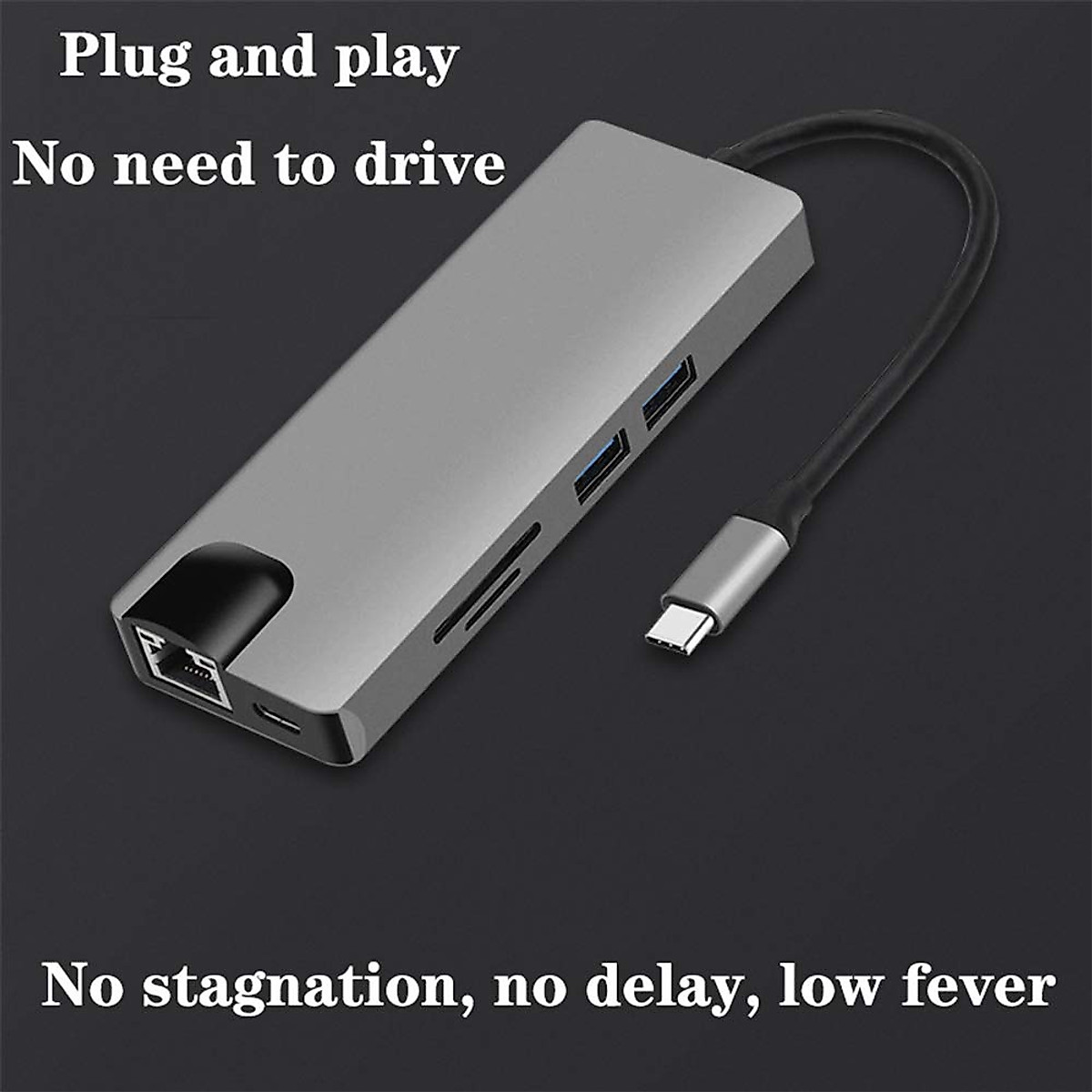 XUNMAIFHB Portable Docking Station,Adapter 9-in-1 Docking Station Multi-Function hub hub USB3.0, HDML, RJ45, TF/SD, Type C, VGA, Audio Jack Fast Transmission