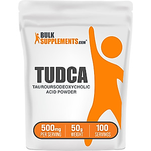 BulkSupplements.com TUDCA Powder - Tauroursodeoxycholic Acid, TUDCA 500mg - TUDCA Supplement for Liver Support - Gluten Free, 500mg per Serving, 50g (1.8 oz) (Pack of 1)