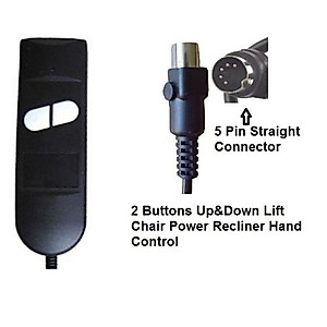 GYG Generic 2 Button (UP/Down) 5PIN Roll line 180° Lift Chair OR Power Recliner Hand Control for OKIN OR LIMOSS 3/5 Wire Controller