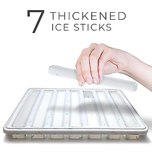 purifyou Silicone Ice Cube Tray for 40oz Stanley Tumbler Cup with Lid, 7PCS Long Ice Stick Trays, Bottle Water, Juice, Easy Push & Pop-Out Ice Maker for Freezer