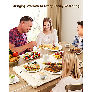 Warming Mat for Food, Home Essentials Food Warmer,6 Temperature and Timer Settings,Fast Heating, and Even Heat Distribution,Electric Warming Tray for Buffets, Parties, and Everyday Use