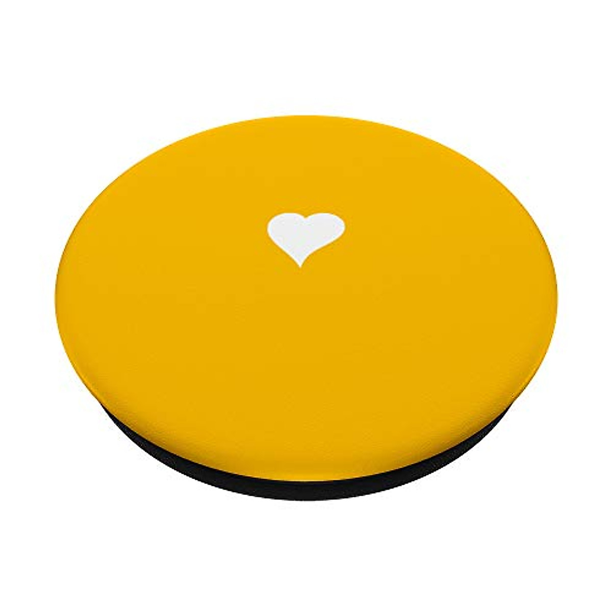 Cute Hand Drawn White Heart - Yellow Minimalist Love symbol PopSockets PopGrip: Swappable Grip for Phones & Tablets