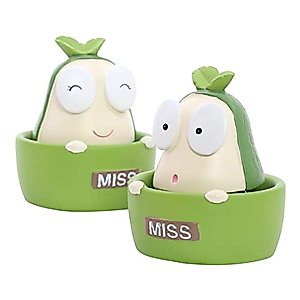 Homoyoyo 2pcs Car Bobble Head Ornament Desktop Decor Desktop Toys Desktop Avocado Ornament Resin Green Dashboard Avocado