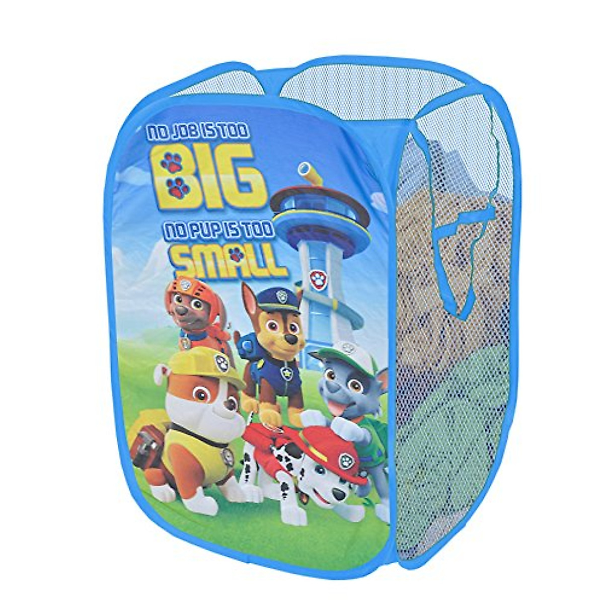 Idea Nuova Nickelodeon Paw Patrol Pop Up Hamper with Durable Carry Handles, 21" H x 13.5" W X 13.5" L"