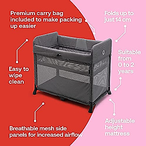 Bugaboo Stardust Playard - Portable Indoor and Outdoor - Foldable On The Go Play Yard - 1 Second Unfold - Grey Melange