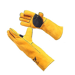Guardian Leather Welding Heat Resistant Gloves – 16” All-In-One Stick/Mig/ Tig Welding Gloves Use as Mitts BBQ Gloves, Grill Gloves, Oven Gloves & More - Built to Last with Industrial Strength Sewing