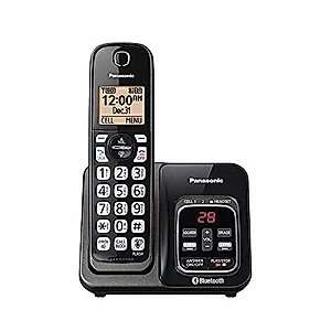 Panasonic KX-TG833SK Bluetooth Link2Cell Cordless Phone with Voice Assist and Answering Machine = 3 Handsets