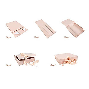 SKETCHGROUP Luxury Pale Pink Gift Box with 2 Satin Ribbons and Magnetic Closure for Luxury Packaging -for Birthdays, Bridal Gifts, Weddings, BabyShower Gifts, Baby Girl, Christmas(Pale Pink)