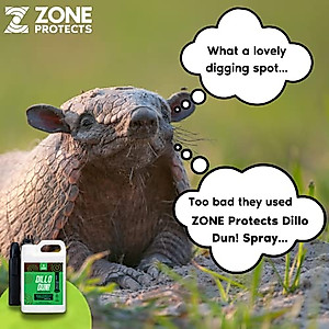 Zone Protects Dillo Dun! Armadillo Repellent Spray. Stop Armadillos from Digging in Your Yard, Gardens and Flower Beds. Natural Armadillo Repellent Liquid Spray