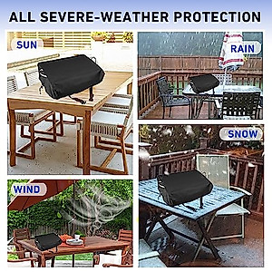 22 inch Griddle Cover for Blackstone - 600D with Hood Blacksston Grill Cover Handles Waterproof UV-Proof Windproof Drastring for BBQ Outdoors,Black