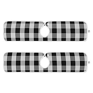 White and Black Buffalo Plaid Faucet Water Catcher Mat 2 Pack Classic Buffalo Check Drying Mat Absorbent Bathroom Faucet Handle Drip Catcher Tray Bar RV Kitchen Sink Splash Guard 23x5 Inches