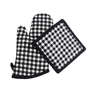 Cotton Candy Mitten and Pot Holder Set.100% Cotton Shell & Polyester Fill | Pot Holder - 8"x8" and Oven Mitts - 7"x13" | Comfortable, Machine Washable, Heat Resistant