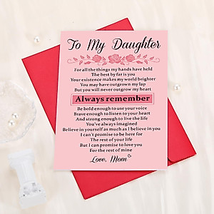 Klemktrn Christmas Stocking Stuffers for Teen Girls 16-18, My Order, to My Daughter Card Proud of You Gifts Graduation Card Gifts for Daughter Inspirational Card Birthday Valentine's Day Gifts