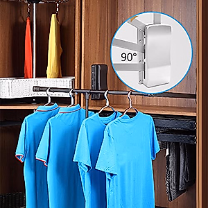 mellifuous Pull Down Closet Rod, Retractable Heavy Duty Rods Hanging Clothes, Adjustable Extender Rod Wardrobe Lift Aluminium 35''-47.2'', 30 lbs Load Capacity, black, 35''-47.2'' (890-1200mm)