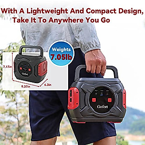 Portable Power Station 320W, GOFORT 292Wh Solar Generator with 110V Pure Sine Wave AC Outlets Wireless Charger, PD 100W Backup CPAP Battery Pack Power Supply for Outdoor Camping Fishing Home Emergency