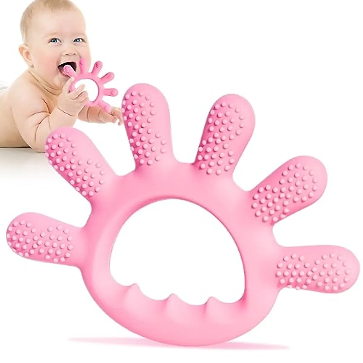 Teething Toys for Babies 0-6 Months|Teethers for Babies 6-12 Months|Food Grade Silicone Teething Relief Chew Baby Girl Toys|3 4 5 Months Old Developmental Baby Infant Toys Gifts