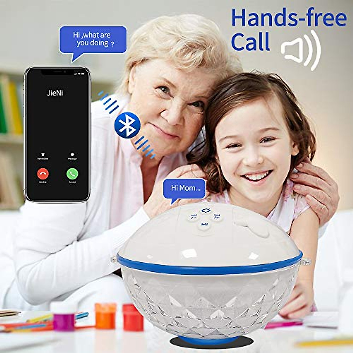 Bluetooth Speakers with Colorful Lights, Portable Speaker IPX7 Waterproof Floatable, Built-in Mic,Crystal Clear Sound Speakers Bluetooth Wireless 50ft Range for Home Shower Outdoors Pool Travel.