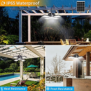 Aqonsie Solar Shed Light Outdoor Indoor, 176LED Solar Powered Motion Sensor Pendant Light Daytime Available, Solar Indoor Lights with 5 Lighting Modes & Remote for Shed Gazebo Barn Garage Home