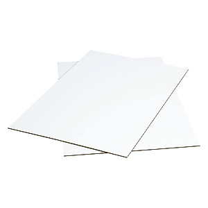 Corrugated Cardboard Sheets, 36" x 24", White, for Packing, Mailing, and Protecting Products from Forklift Damage, 5 Sheets