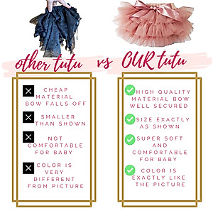 babygdesigns Baby Girl Dusty Rose Tutu Soft and Fluffy - Baby Girl Tutu Skirt with Diaper Cover - Infant Tutu with 2 Headbands - Tutus for Girls