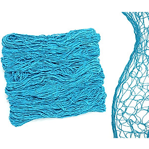 Netting Decoration Fish Net Party Decor – Turquoise Color Cotton Netting 48” x 144” Inches. Teal Blue Fishnet for Nautical Theme, Pirate Party, Hawaiian Party, Underwater, Beach Ocean & Mermaid Party