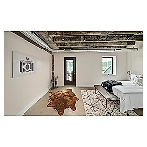 NativeSkins Large Faux Cowhide Rug - Sahara Sands (4.6ft x 6.6ft) - Cow Print Area Rug for a Western Boho Decor - Synthetic, Cruelty-Free Animal Hide Carpet with No-Slip Backing