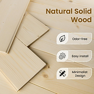 SMARTSTANDARD 36in x 84in Sliding Barn Door with 6.6ft Barn Door Hardware Kit Included, Unfinished Solid Spruce Wood Door, Assembly Required, DIY, Stainable, Natural