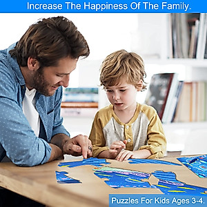 Big Floor Puzzle,48pcs Animal Shaped Jigsaw Puzzles, Toddler Games and Gifts for Kids Ages 3 Years and Up, Best for Family Game Collection New Year Christmas Birthday Kids Gifts (Whale)