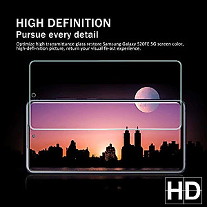 Galaxy S20 FE HD Clear Tempered Glass Screen Protector + Camera Lens Protectors by YEYEBF, [2+2 Pack] [3D Glass] [Anti-Glare] [Bubble-Free] Screen Protector Glass for Samsung Galaxy S20 FE