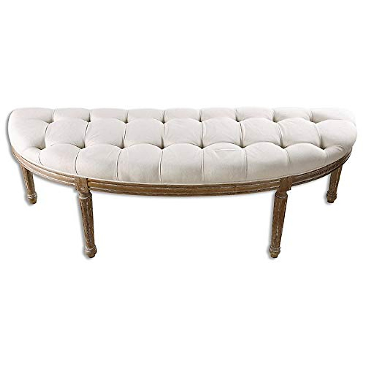 Uttermost Leggett White Button Tufted Accent Bench