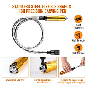 lesolar 1000W Flex Shaft Rotary Tool Kit, 30000RPM Electric Flex Shaft Hanging Grinder Carver Support Forward & Reverse Rotation, High Speed Hanging Grinding Machine with Variable Speed Foot Switch