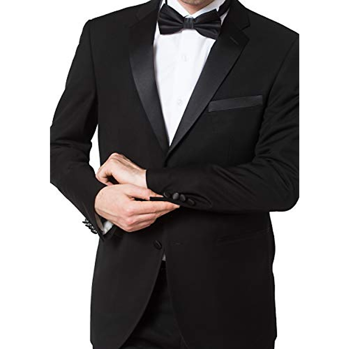 Adam Baker Men's BL401 Slim Fit Tuxedo Suit - Black - 42R