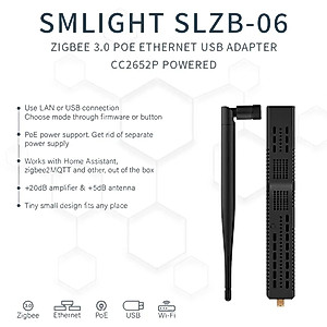 SMLIGHT SLZB-06 - Zigbee 3.0 to Ethernet,USB,and WiFi Gateway Coordinator with PoE, Works with Zigbee2MQTT, Home Assistant, ZHA
