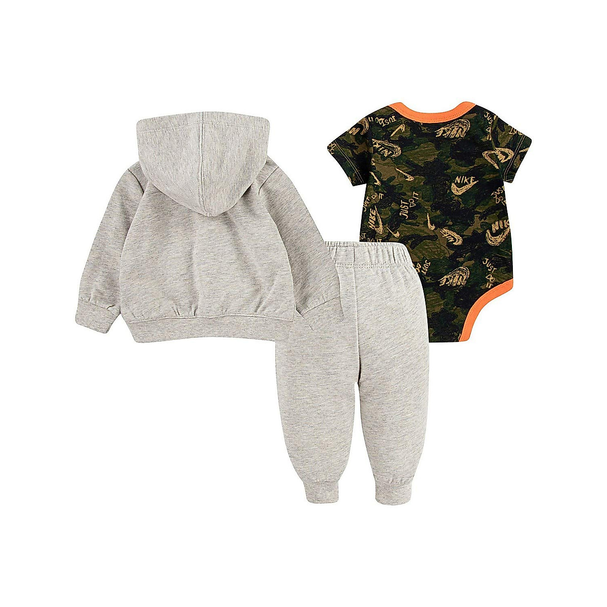 Nike Baby Boy 3 Piece Camo Set, Jogger Pants, Zip-Up Jacket and Bodysuit (6 M)