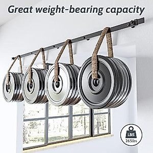 SANKEYTEW 6FT Barn Door Hardware Kit, Sliding Barn Door Hardware kit Heavy Duty, Lite Version- Combination Track Required- Easy to Install- Manual Included- Black (J-L-5)