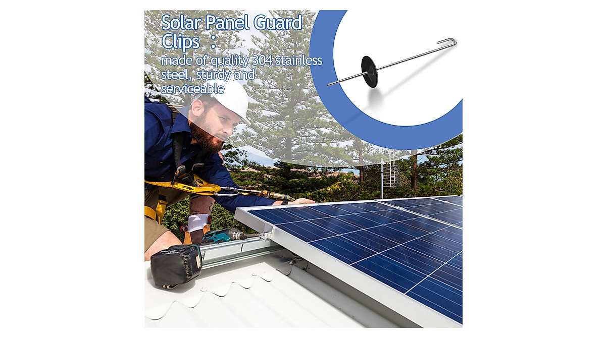 Stainless Steel Solar Panel Guard Clips - 50 Pack