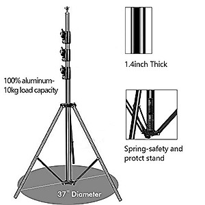 HYJ-INC 10 x 10Ft Photo Video Studio Heavy Duty Adjustable Muslin Backdrop Stand Background Support System Kit for Photography with Carrying Bag，4 Pcs Spring Clamps