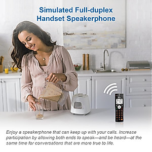 AT&T CL82267 DECT 6.0 2-Handset Cordless Phone for Home with Answering Machine, Call Blocking, Caller ID Announcer, Intercom and Long Range, Black & Wood Grain Finish