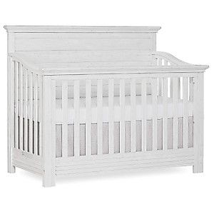 Evolur Waverly 5-in-1 Full Panel Convertible Crib in Weathered White, Greenguard Gold Certified 58.75x31.25x46.5 Inch (Pack of 1)