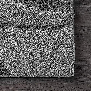 nuLOOM Carolyn Modern Shag Area Rug, 6' 7" x 9', Dark Grey