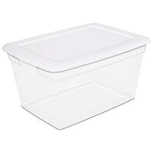 GERSH 58 Storage Box Clear Base White Lid Set of 8