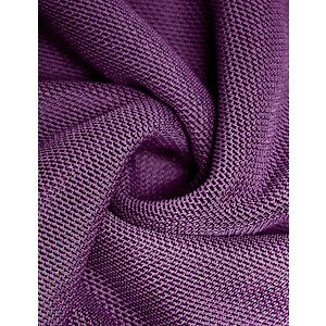 SeSe Code Womens Tunic Tops, 3/4 Sleeve Shirt Dressy Casual Blouse For Wedding Flattering Top To Hide Tummy Semi Formal Ladies Dress Shirts Elegant Purple Large