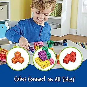 Learning Resources MathLink Cubes - Set of 100 Cubes, Ages 5+, Kindergarten STEM Activities, Math Manipulatives and Counters, Easter Basket Stuffers