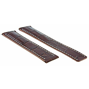 Ewatchparts 18MM LEATHER BAND STRAP COMPATIBLE WITH IWC PORTUGUESE PILOT DEPLOYMENT CLASP 18/16 BROWN