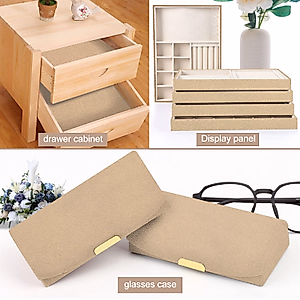 Removable Velvet Fabric Self Adhesive Felt Fabric Liner Beige Velvet Drawer Liner for Jewelry Drawer Craft Felt Fabric Sheet Art & Craft Making 14.2" x 98"