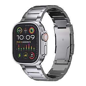 Ultra 2 Titanium Band 49mm Compatible with Apple Watch Ultra 2 & Ultra 1 Metal Band - Titanium Metal Bracelet